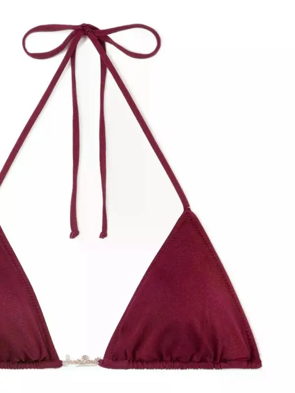 MC2 SAINT BARTH Plate Logo-detail Triangle Bikini Top - Red