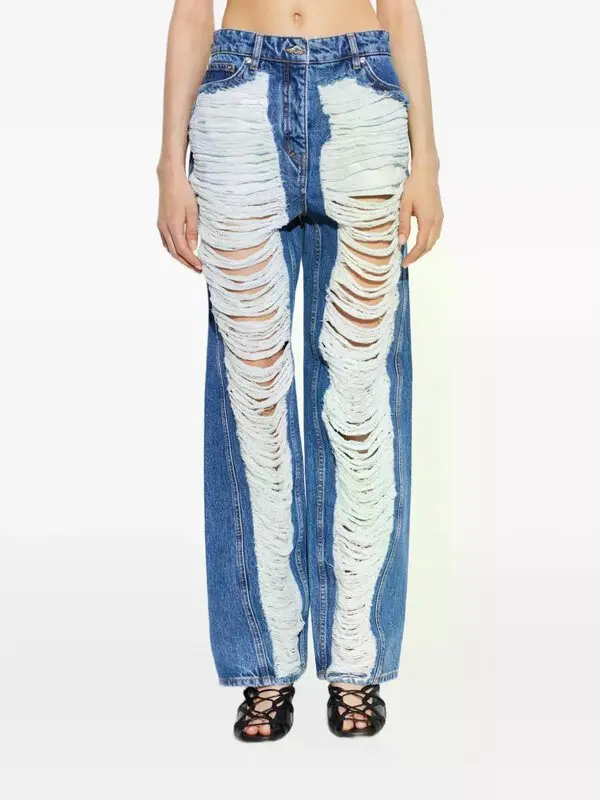 IRO PARIS Distressed Wide-leg Jeans