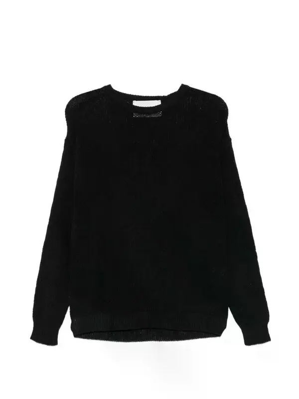 AMARANTO Open-knit Crew Neck Sweater