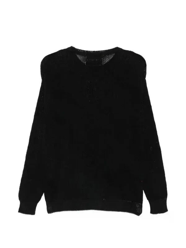 AMARANTO Open-knit Crew Neck Sweater