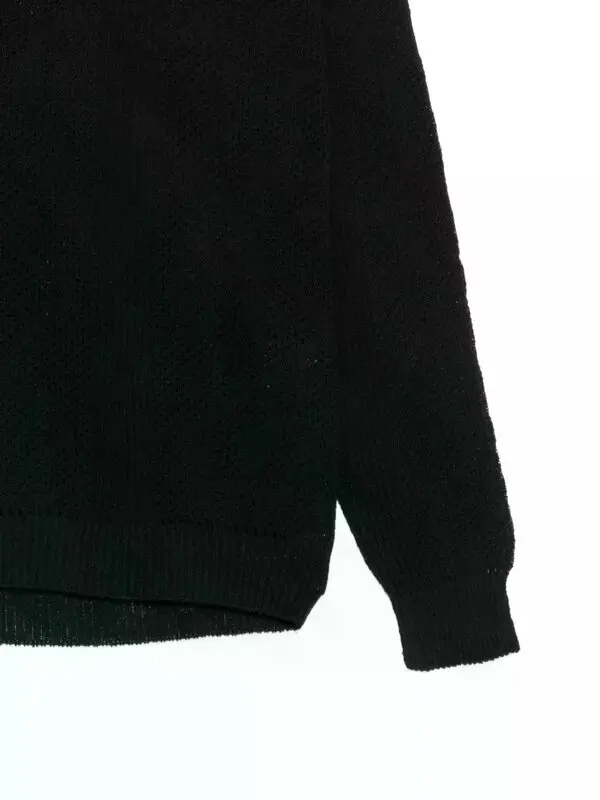 AMARANTO Open-knit Crew Neck Sweater