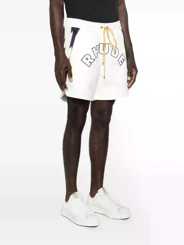 Rhude Logo Print Drawstring Shorts - White