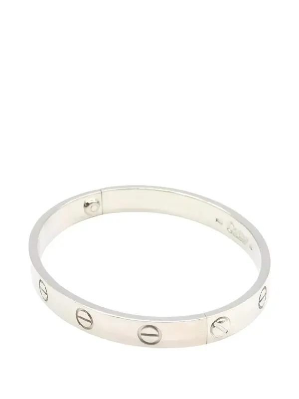 Cartier 18k White Gold Logo Detail Bracelet