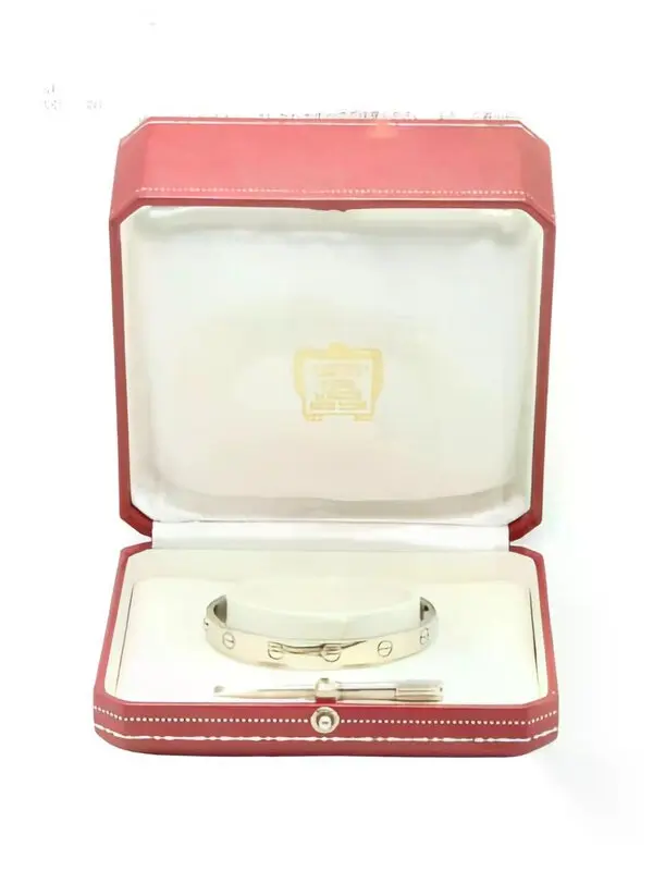 Cartier 18k White Gold Logo Detail Bracelet