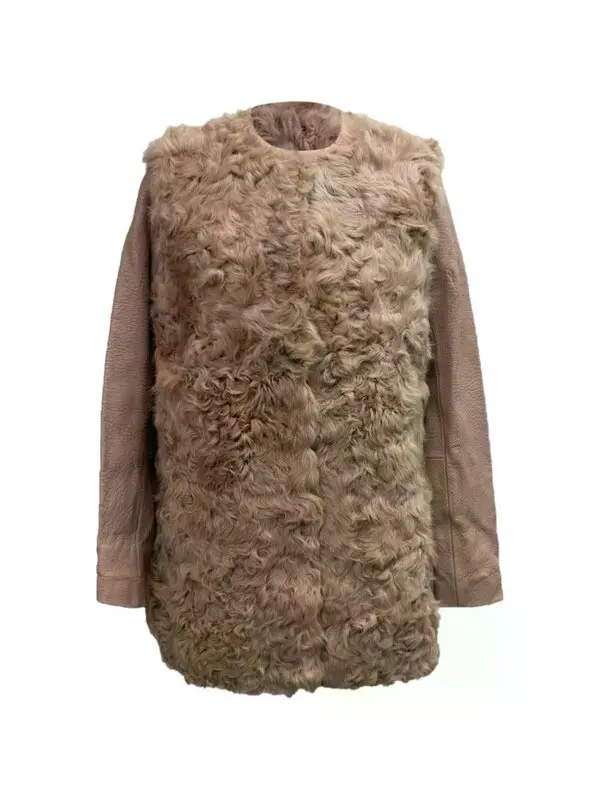 Maje Textured Shearling Coat