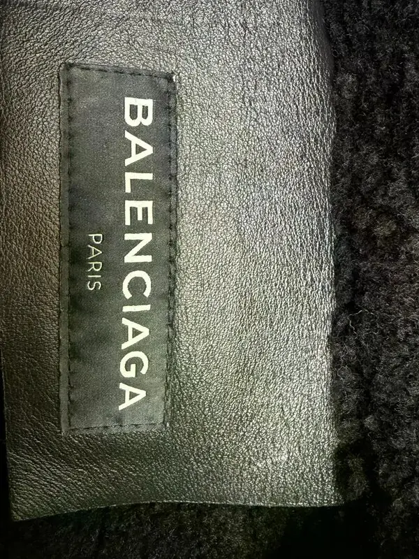 Balenciaga Crinkled Shearling-lined Leather Jacket