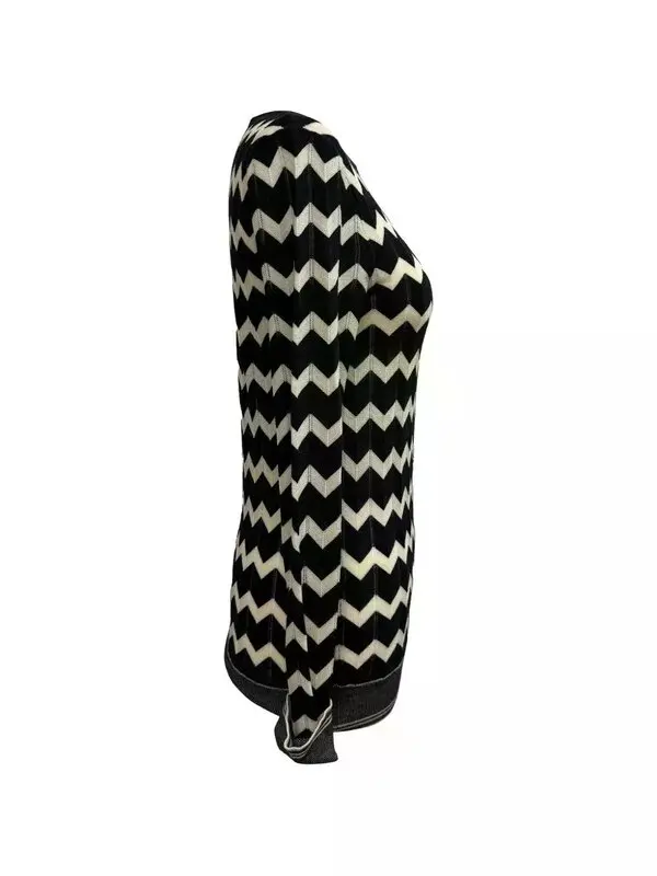 Stella McCartney Intarsia Chevron Wool Sweater
