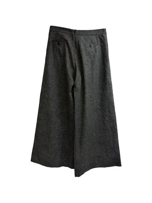 Max Mara Asymmetric Herringbone Wool Wide-leg Trousers
