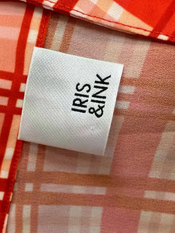 Iris & Ink Multicolor Check Pleated Maxi Dress