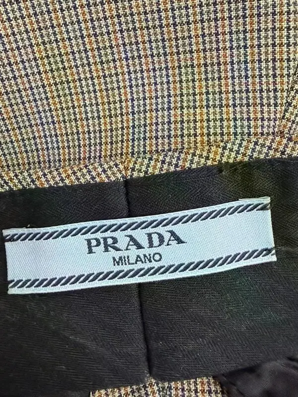 Prada Plaid Pleated Trousers