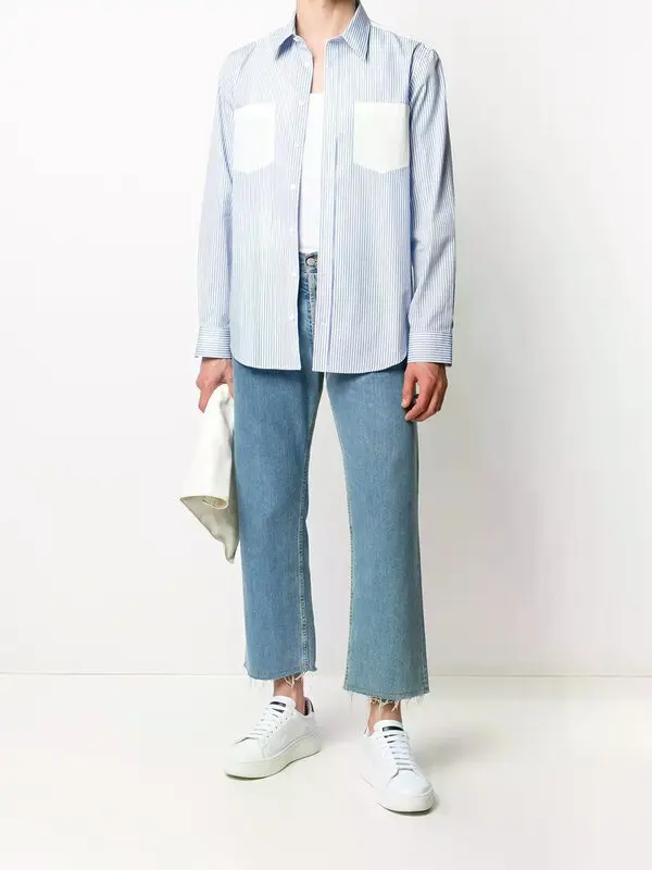 Helmut Lang Striped Cotton Long-sleeved Shirt