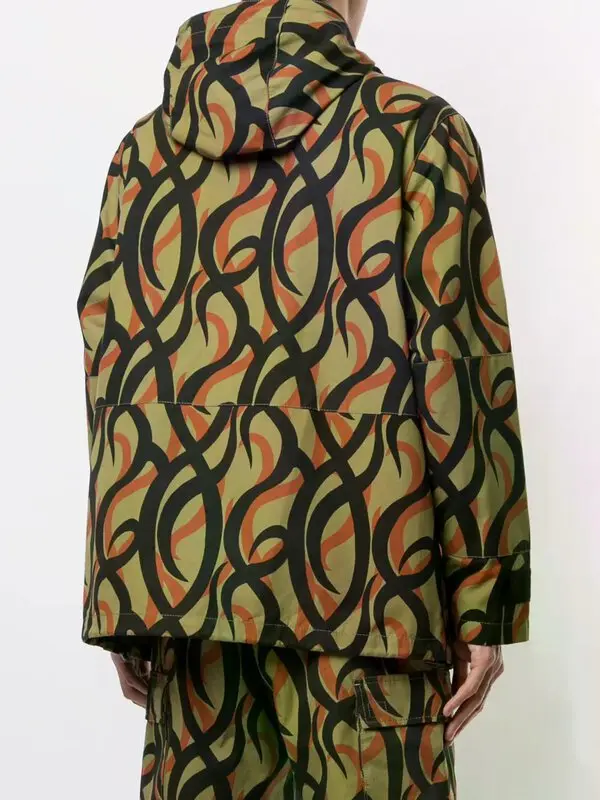 PORTS V Abstract Print Hooded Jacket