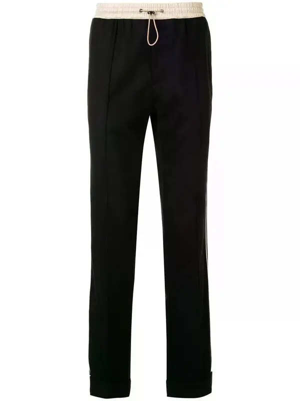 PORTS V Drawcord-waist Tailored Trousers - Black