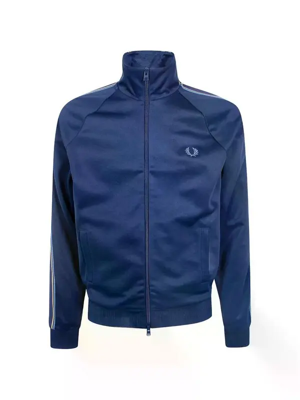Fred Perry Zip-up Track Jacket With Laurel Wreath Embroidery