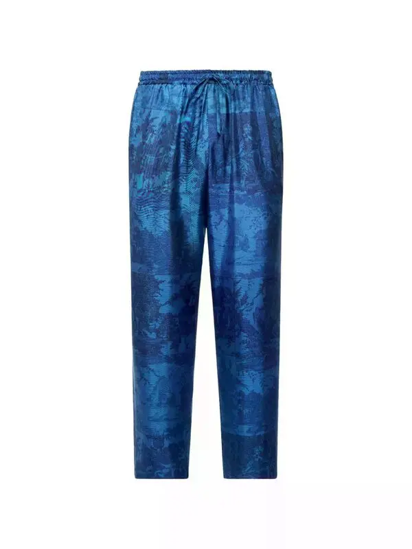 PIERRE-LOUIS MASCIA Toile De Jouy Print Drawstring Trousers - Blue