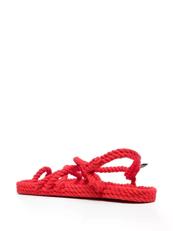 NOMADIC STATE OF MIND Twisted Raffia Slingback Sandals - Red