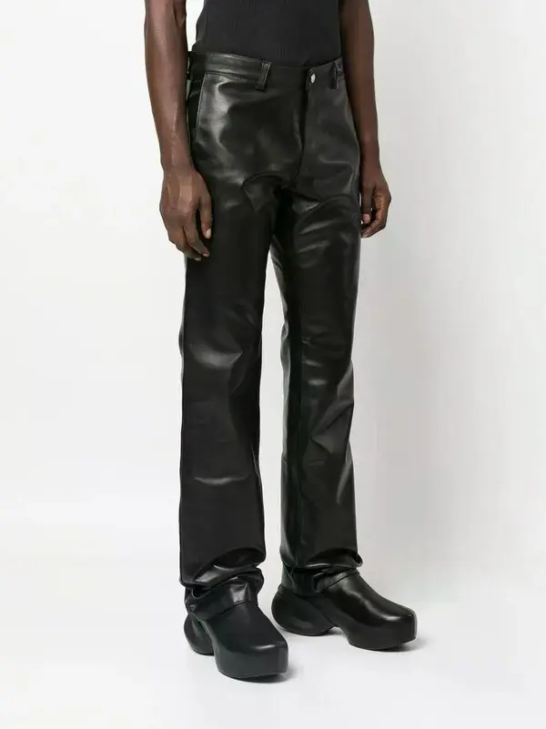 MISBHV Slight Flare Leather Trousers