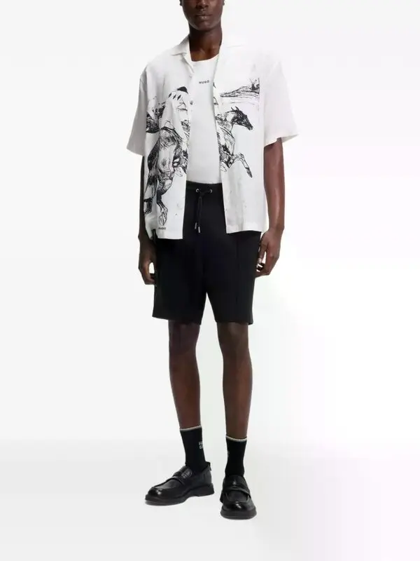 Hugo Drawstring Panelled Shorts - Black
