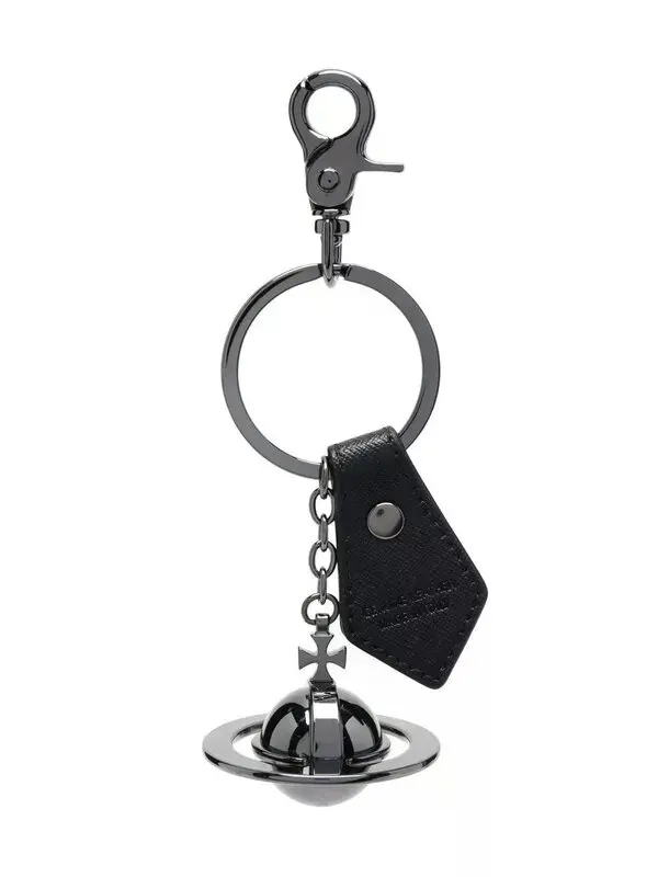 VIVIENNE WESTWOOD Saffiano Orb Keychain - Black