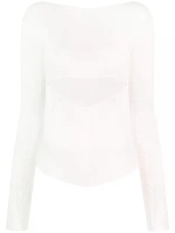 LOW CLASSIC Cut-out Detail Long-sleeve Top - White