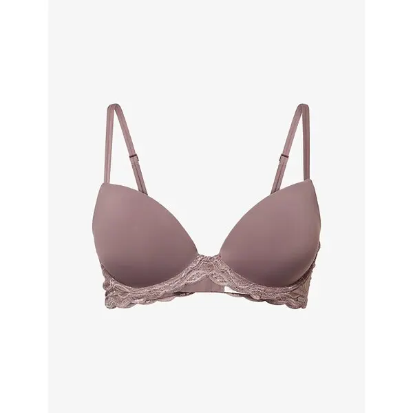 Calvin Klein Sensual Stretch Lace Demi Bra - Botanical Brown