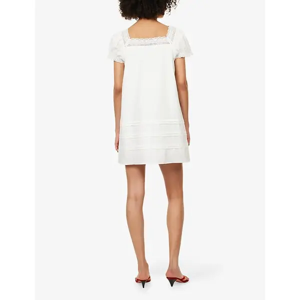 REFORMATION Joliette Lace-trim Cotton Mini Dress
