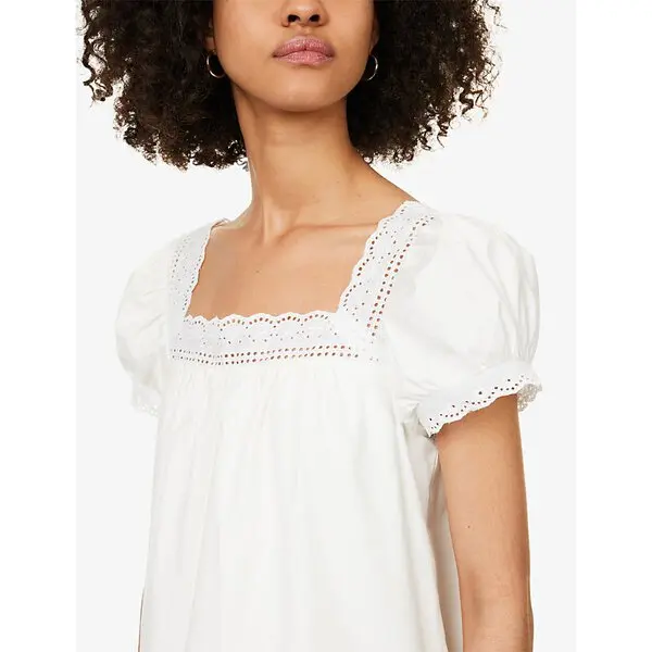 REFORMATION Joliette Lace-trim Cotton Mini Dress
