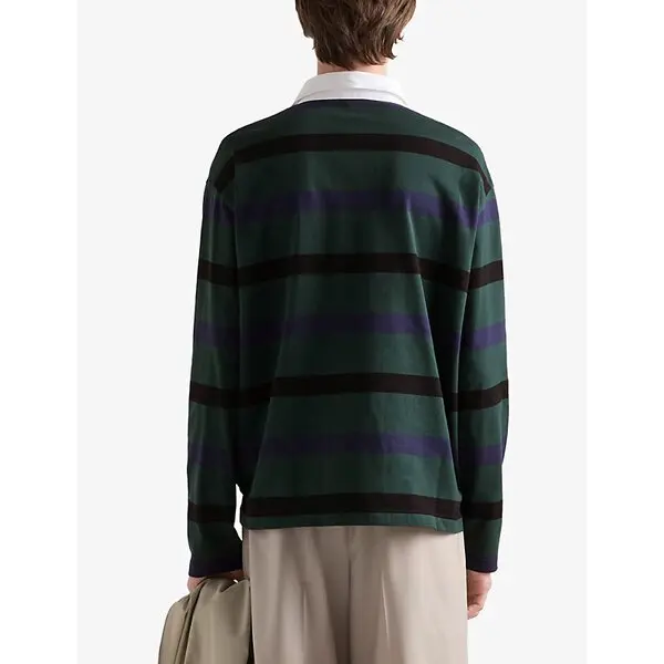 Prada Long-sleeve Cotton Polo Shirt