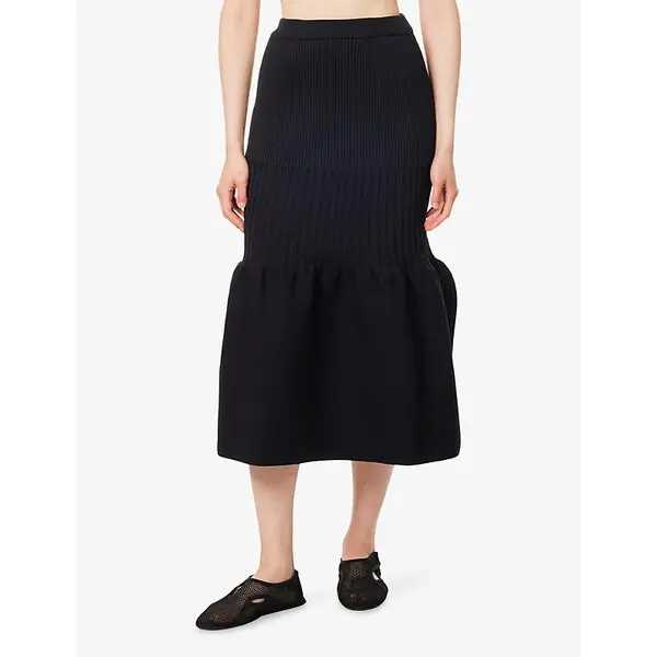 CFCL Fluted Mermaid Knitted Midi Skirt