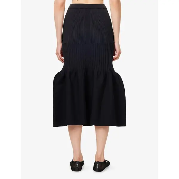 CFCL Fluted Mermaid Knitted Midi Skirt