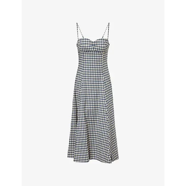 REFORMATION Kailani Cotton Midi Dress - Check