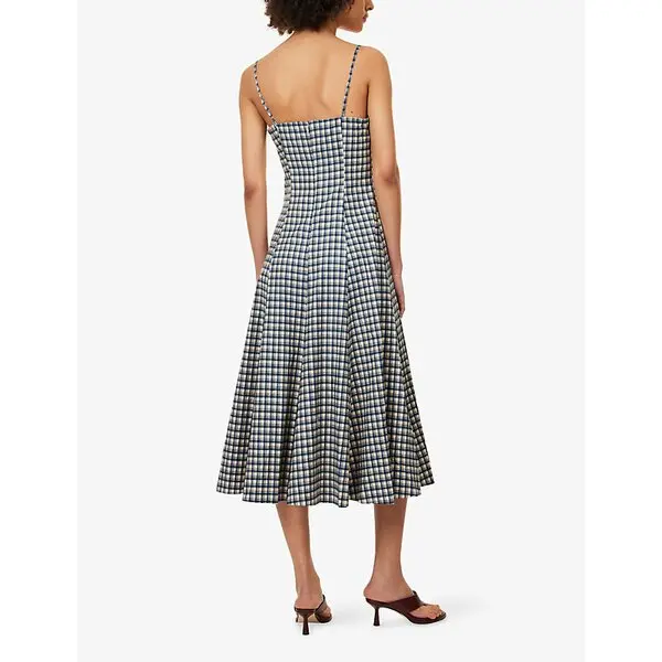 REFORMATION Kailani Cotton Gingham Midi Dress