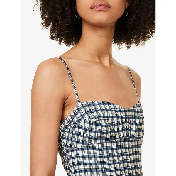 REFORMATION Kailani Cotton Gingham Midi Dress