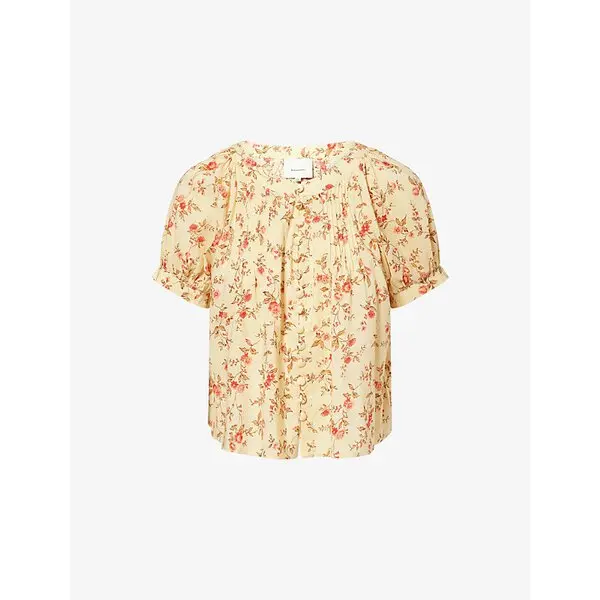 REFORMATION Calia Floral Print Cotton-blend Top - Wistful