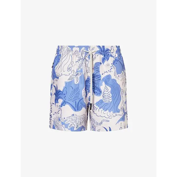 Oas Mystea Logo-tab Swim Shorts - Blue