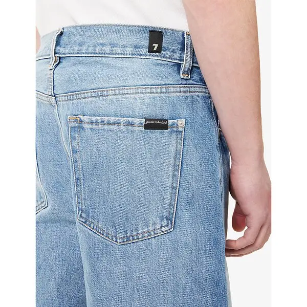 7 For All Mankind Wide-leg Cotton Denim Shorts