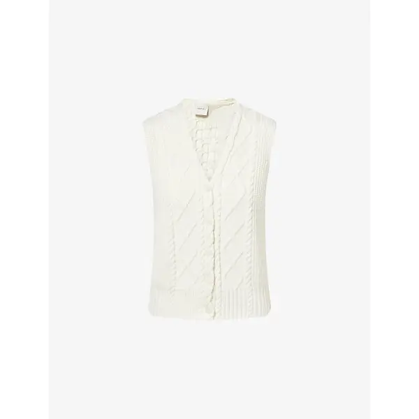 Varley Tatyana Cable Knit Waistcoat - Egret