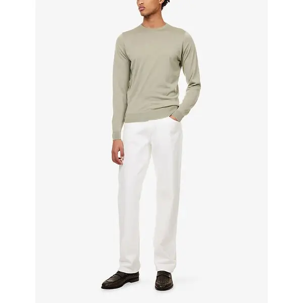 John Smedley Crewneck Merino Wool Jumper - Thistle Dew