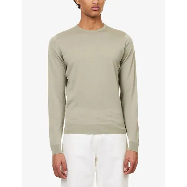 John Smedley Crewneck Merino Wool Jumper - Thistle Dew