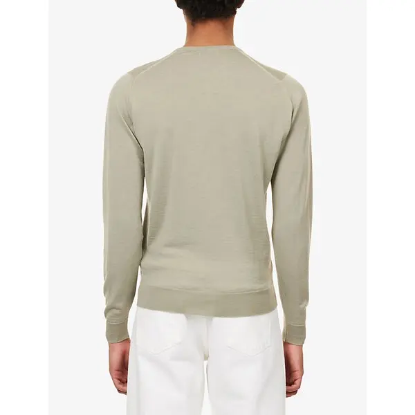 John Smedley Crewneck Merino Wool Jumper - Thistle Dew