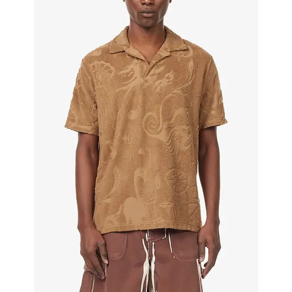 Oas Devore Pattern Cotton-blend Polo Shirt