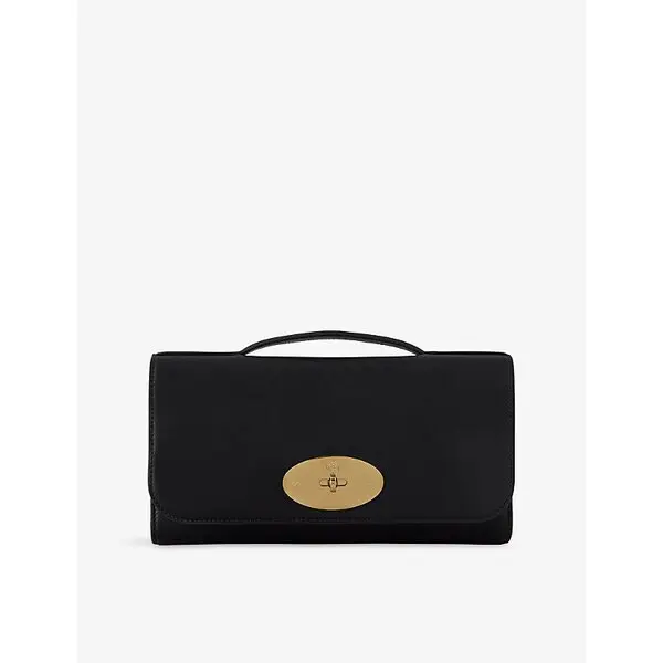 Mulberry Lily Leather Clutch Bag With Postman's Lock - Black