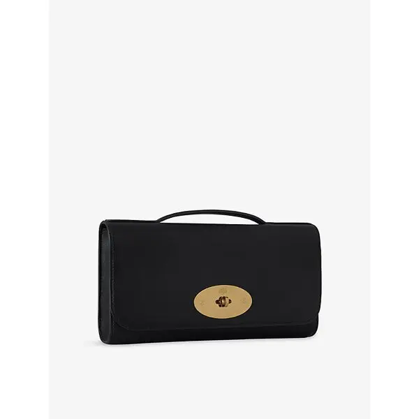 Mulberry Lily Leather Clutch Bag With Postman's Lock - Black