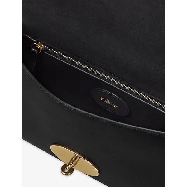 Mulberry Lily Leather Clutch Bag With Postman's Lock - Black