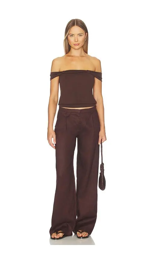 GEEL Wilson Off-shoulder Top - Chocolate