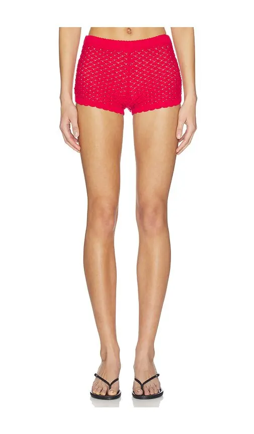 LOVERS AND FRIENDS Pointelle Shorts - Red
