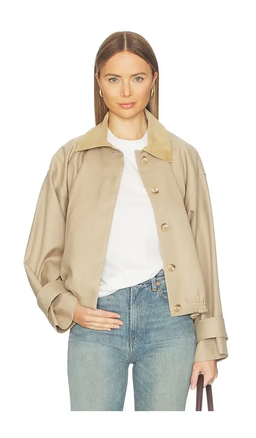 RÓHE Suede Collar Blouson Jacket - Beige