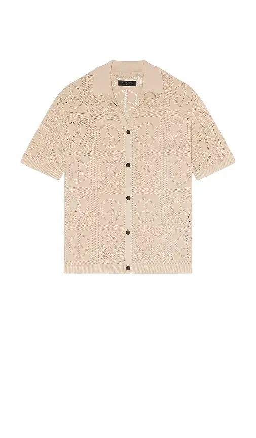 ALLSAINTS Arktx Short Sleeve Cardigan - Brown