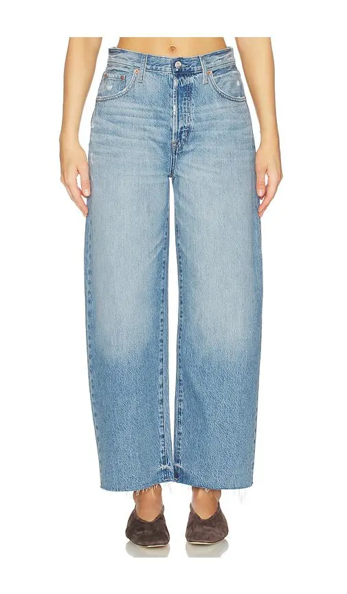 PISTOLA Tate Crop High Rise Bowed Wide Leg Jeans - Blue