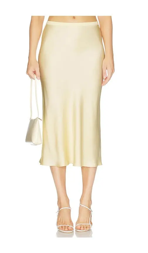 ANINE BING Bar Silk Skirt In . Also